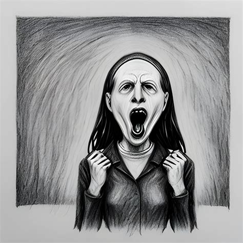 The Scream In Real Life Pencil Sketch Arthub Ai