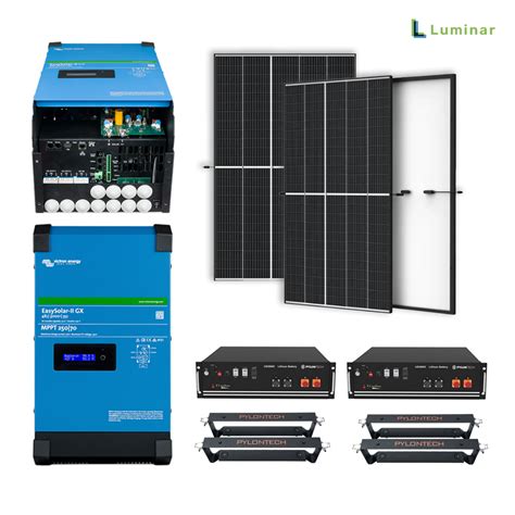 4 KW Off Grid Kit Victron Energy Pylontech 7 1 KWh Batteries Trina