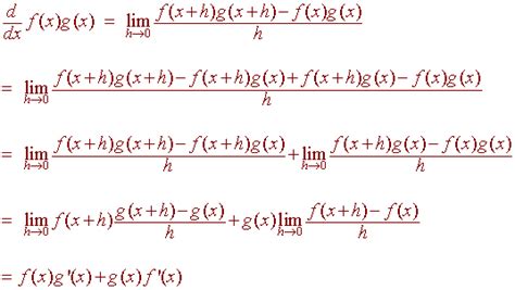 the product and quotient rules
