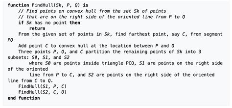 quickhull algorithm for convex hulls