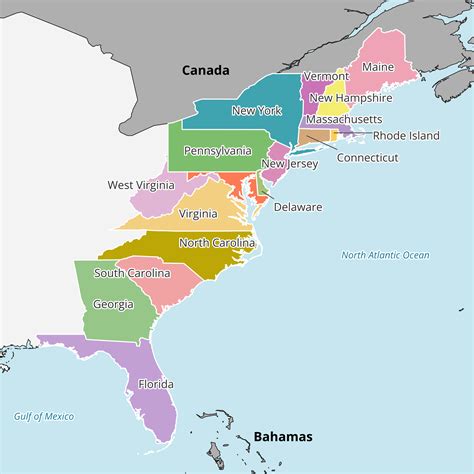 East United States Map Mappr