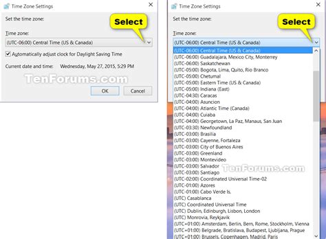 Change Time Zone In Windows 10 Tutorials