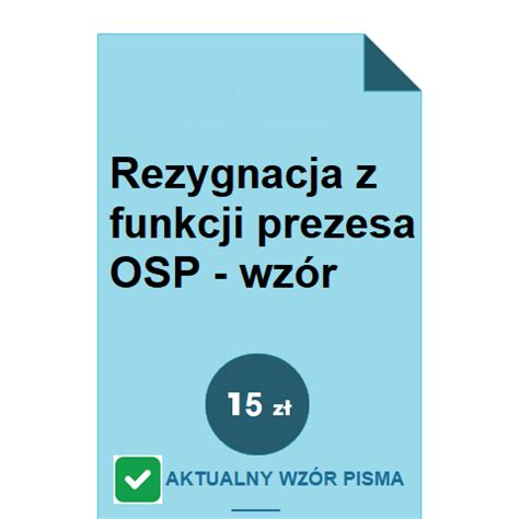 Rezygnacja z funkcji prezesa OSP wzór POBIERZ