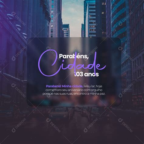 Social Media Aniversário de Cidade Parabéns PSD Editável download