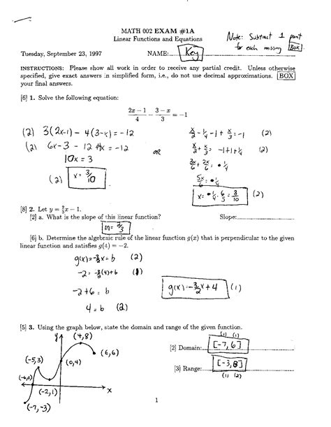 7 solved questions algebraic rule of functions exam 1 math 003 docsity