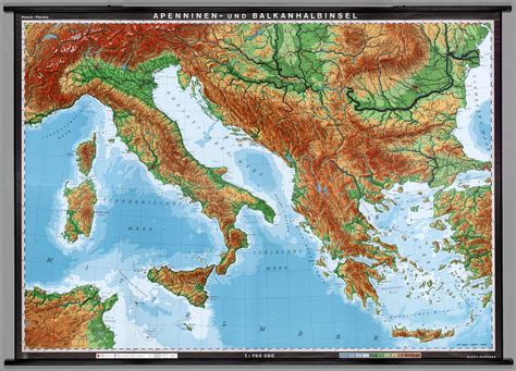 Italy And The Balkans Physical David Rumsey Historical Map Collection