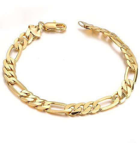 Esclava Hombre Oro Laminado 18k Pulsera Regalo Novio Amor Meses Sin