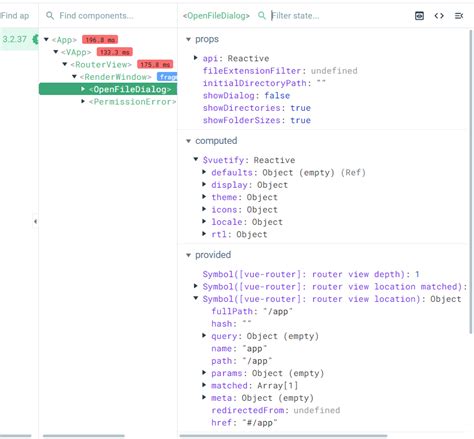 vue js how do i get refs and computed vars to show up in vue devtools when using the
