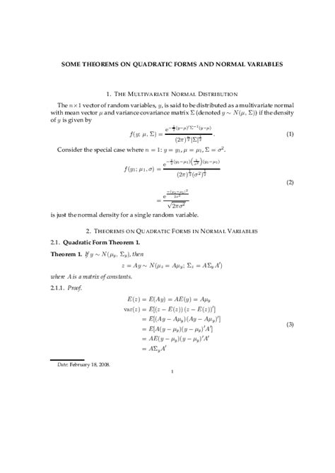 pdf quadratic forms and normal variables arne hallam