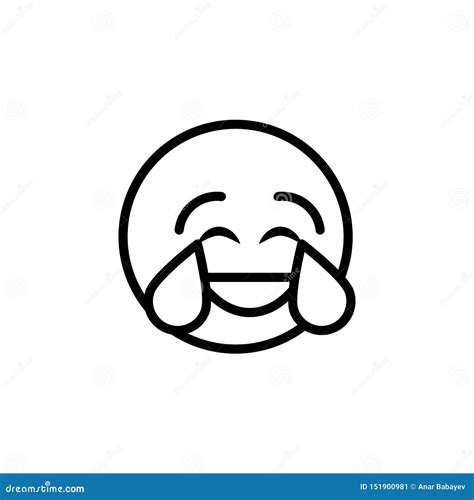 Icono De Risa Gritador Del Esquema Del Emoji Las Muestras Y Los S