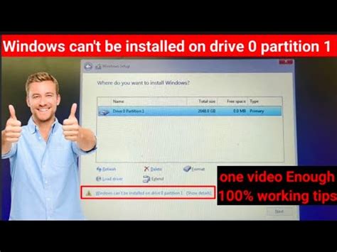 Fix Windows Can T Be Installed On Drive Partition Windows