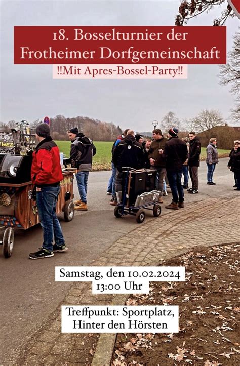18 Bosselturnier Der Frotheimer Dorfgemeinschaft Willkommen In Frotheim