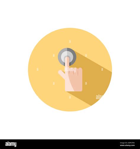 Hand Selecting Button Finger Touch And Press The Item Flat Icon In A