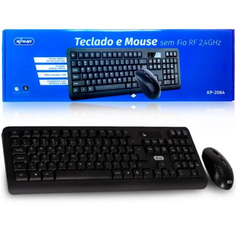 Kit Teclado E Mouse Sem Fio Abnt Knup Kp Mir O