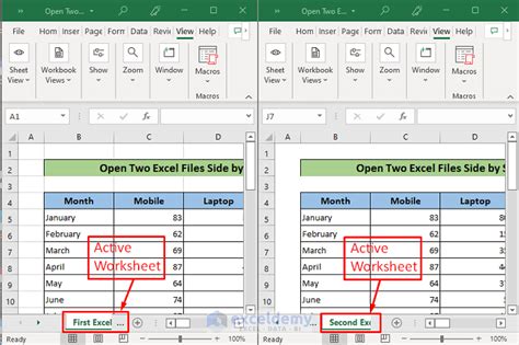 How To Open Two Excel Files Side By Side 3 Methods