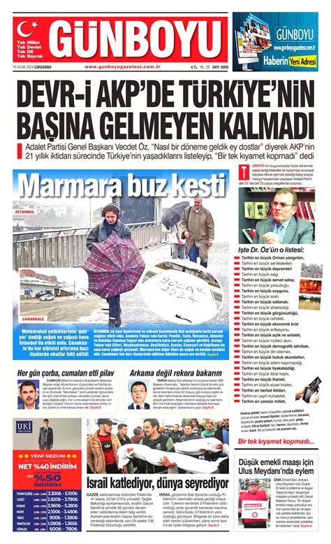 Günboyu Gazetesi Günboyu Manşet Oku Haberler 10 Ocak 2024