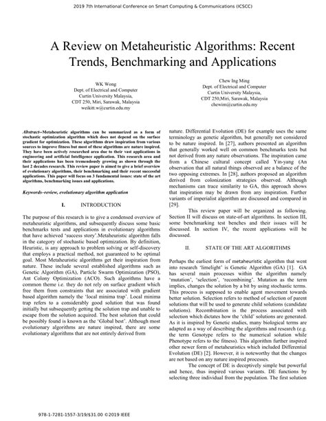 pdf a review on metaheuristic algorithms recent trends benchmarking and applications