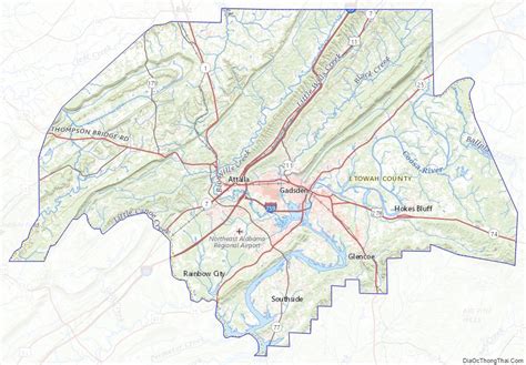 Map of Etowah County Alabama Địa Ốc Thông Thái