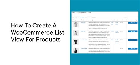 How To Create A WooCommerce List View For Products