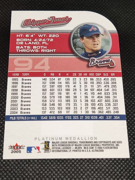 Yahoo オークション 2005 FLEER ULTRA PLATINUM MEDALLION CHIPPER J