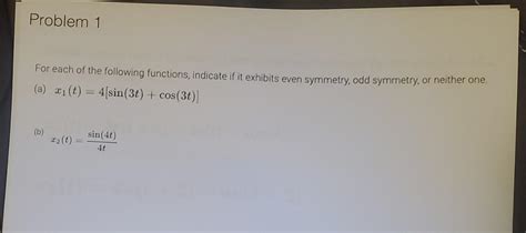 solved for each of the following functions indicate if it