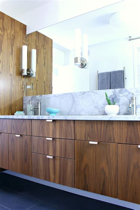 Allora Mid Century Modern Bathroom Vanity In Walnut Demetrius Paten