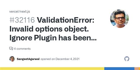 ValidationError Invalid Options Object Ignore Plugin Has Been