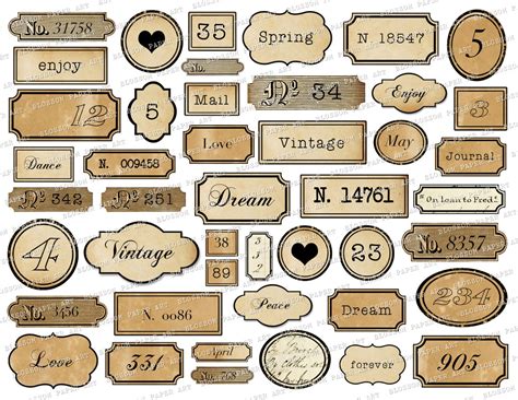 Printable Labels Vintage Label Junk Journal Ephemera Printable
