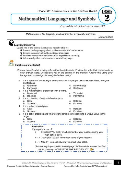 module 2 mathematical language and symbols gned 03 mathematics in the modern world module 2