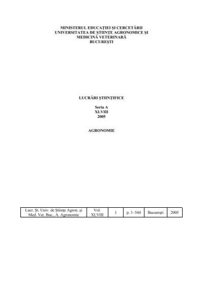 Lucrari Stiintifice 2005 Pdf