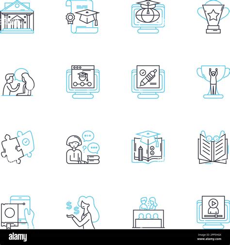 Digital Workshop Linear Icons Set Innovation Collaboration