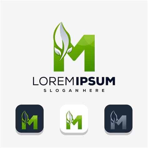 Letra M Colorida Design De Logotipo Leafe Vetor Premium