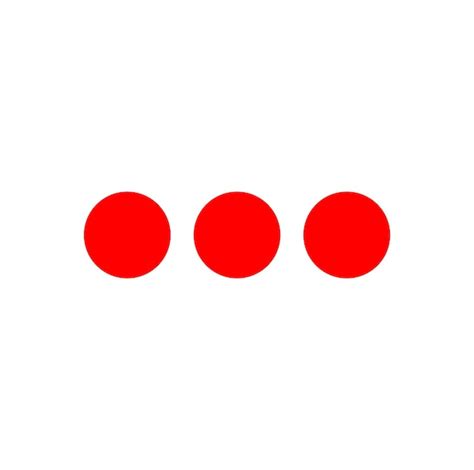 Tres puntos rojos en el mismo vector de línea 3 puntos rojos Vector