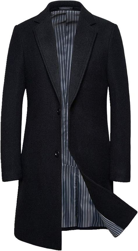Autunno E Inverno Cappotto Lungo Uomo Nero XXXL Amazon It Abbigliamento