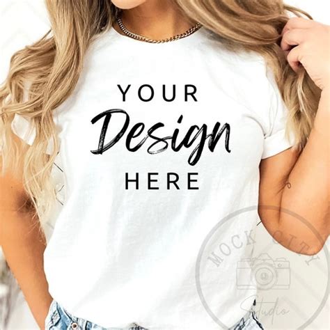 White Bella Canvas 3001 Mock Tshirt Mockup Styled Shirt Etsy