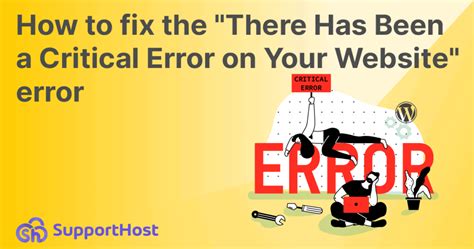 How To Fix The There Has Been A Critical Error On Your Website Error