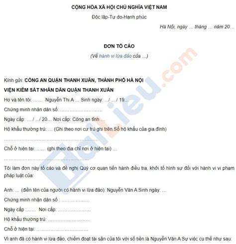 10 Mẫu đơn tố cáo chuẩn mới nhất hiện nay và hướng dẫn cách viết