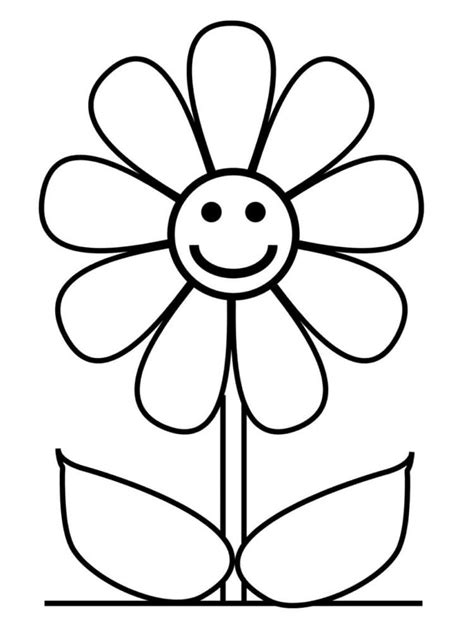 Adorable Simple Flower Coloring Page Free Printable Coloring Pages