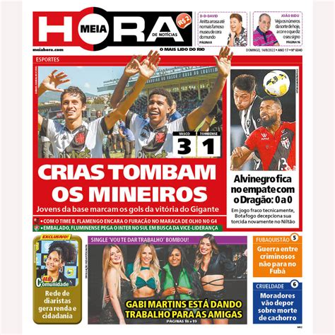 Capas de jornais destacam vitória do Vasco sobre o Tombense SuperVasco