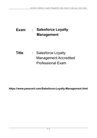 Salesforce Loyalty Management Accredited Professional Exam Dumps