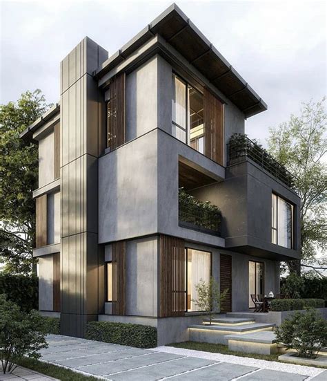 An Architectural Rendering Of A Modern House With Stairs Leading Up To