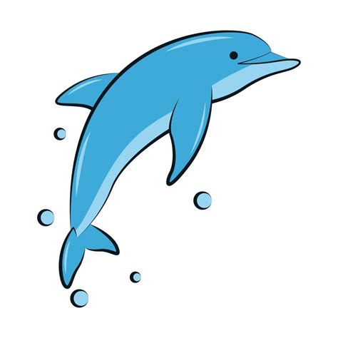Ilustración de vector de color plano de un delfín azul 2730062 Vector