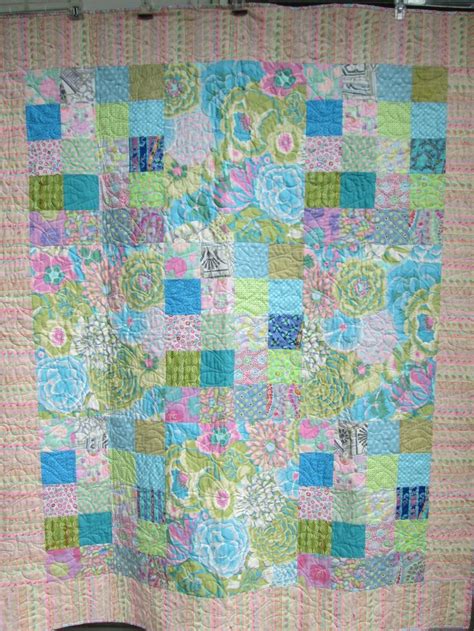 RMM Quilt Kaffe And Friends Teal And Gray Big Rectangles And Squares