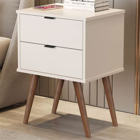 Mesa de Cabeceira Luxo 2 Gaveta Pérola 1818 Jb Bechara