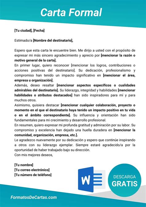 Modelo Carta Formal Word Image To U