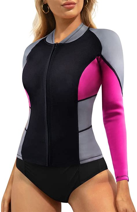 Nebility Wetsuit Top Women Wetsuit Long Sleeve Jacket Neoprene 1 5mm