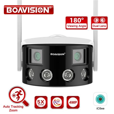 Cam Ra De Surveillance Ext Rieure Wifi Mp Hd Double Objectif Angle