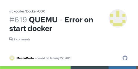 QUEMU Error On Start Docker Issue 619 Sickcodes Docker OSX GitHub