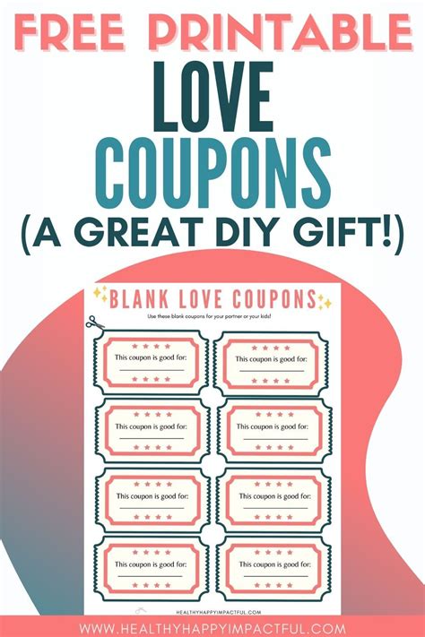 Free Printable Love Coupons Template Instant Diy Gift Artofit