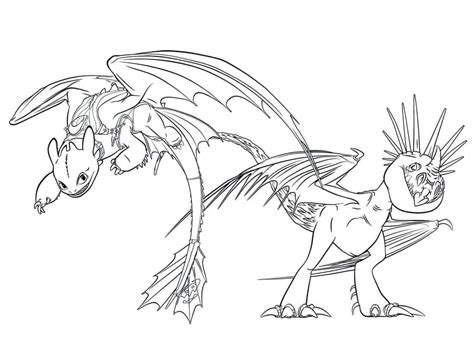 Coloriage Chibi Krokmou et Furie Éclair télécharger et imprimer
